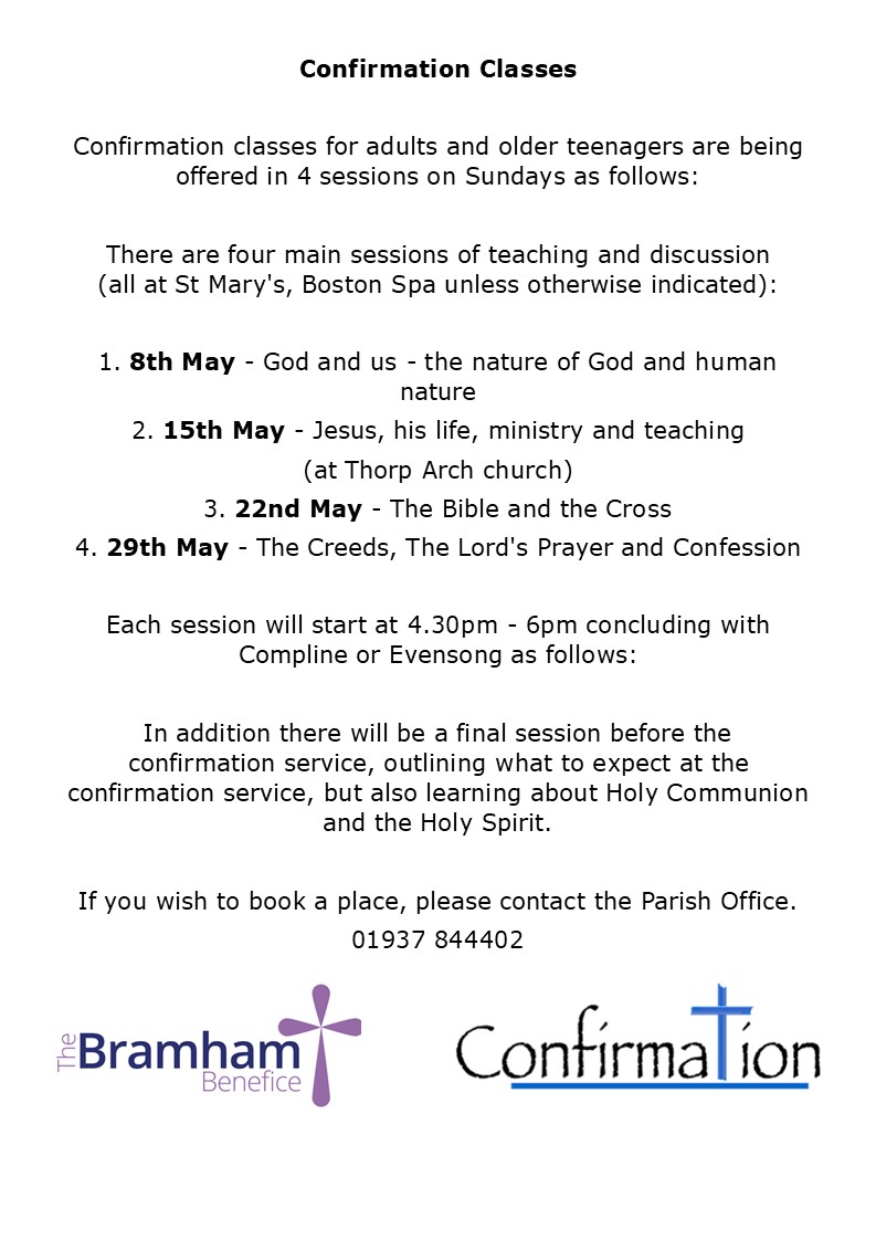 Confirmation Classes – Bramham Benefice